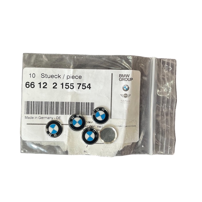 แท้ เบิกศูนย์ โลโก้ อลูมิเนียม ขนาด 11mm สำหรับกุญแจ bmw E60 E66 E70 E71 E84 E89 E90 E92 F02 F10 ...