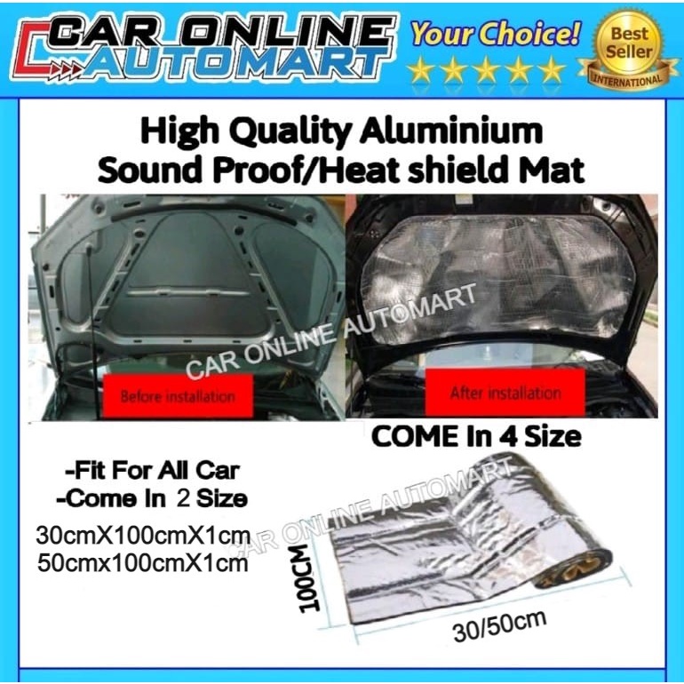 เสียงรถยนต์ Deadening หนา 10 มม. คุณภาพสูงอลูมิเนียม Deadening Bonnet ...