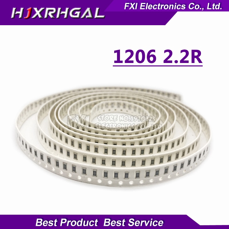 100PCS 1206 SMD Resistor 2.2 ohm chip resistor 0.25W 1/4W 2.2R 2R2 new ...