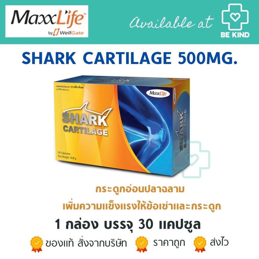 MAXXLIFE Shark Cartilage 30 capsules. แมกซ์ไลฟ์ ชาร์ก คาทีเลท | Shopee ...