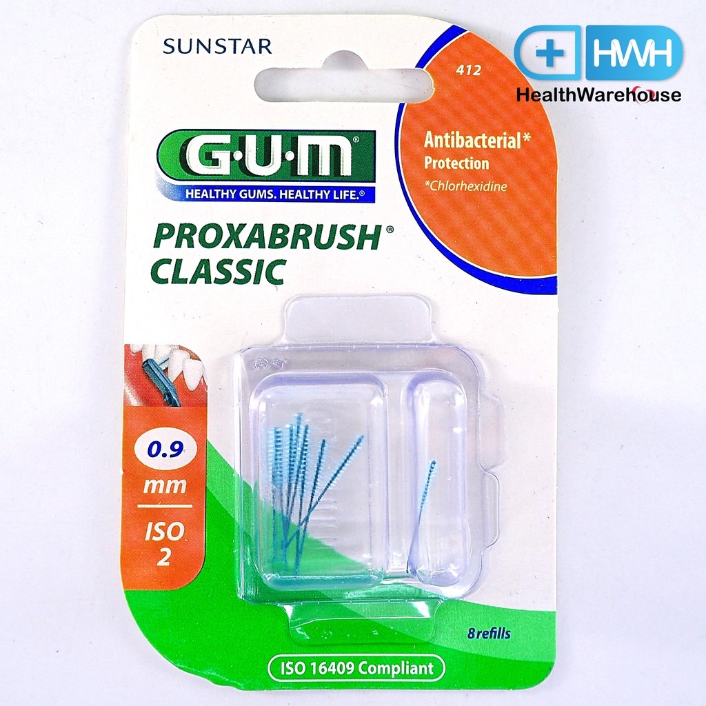 Sunstar GUM Proxabrush Classic 412 0.9 mm หัวเปลี่ยนแปรงซอกฟัน | Shopee ...