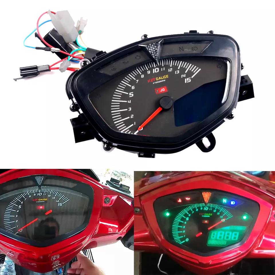 Motorcycle Tachometer Digital Odometer Speedometer Meter Gauge Moto ...