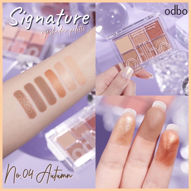 ODBO SIGNATURE EYESHADOW PALETTE OD276โอดีบีโอ อายแชโดว์ ซิกเนเจอร์ พาเลท 6 สี เม็ดสีแแน่น ติดทน ...