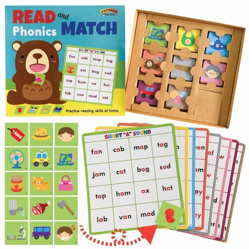 Phonics Read & Match เกม phonics ภาษาอังกฤษ คำศัพท์ภาษาอังกฤษ | Shopee ...