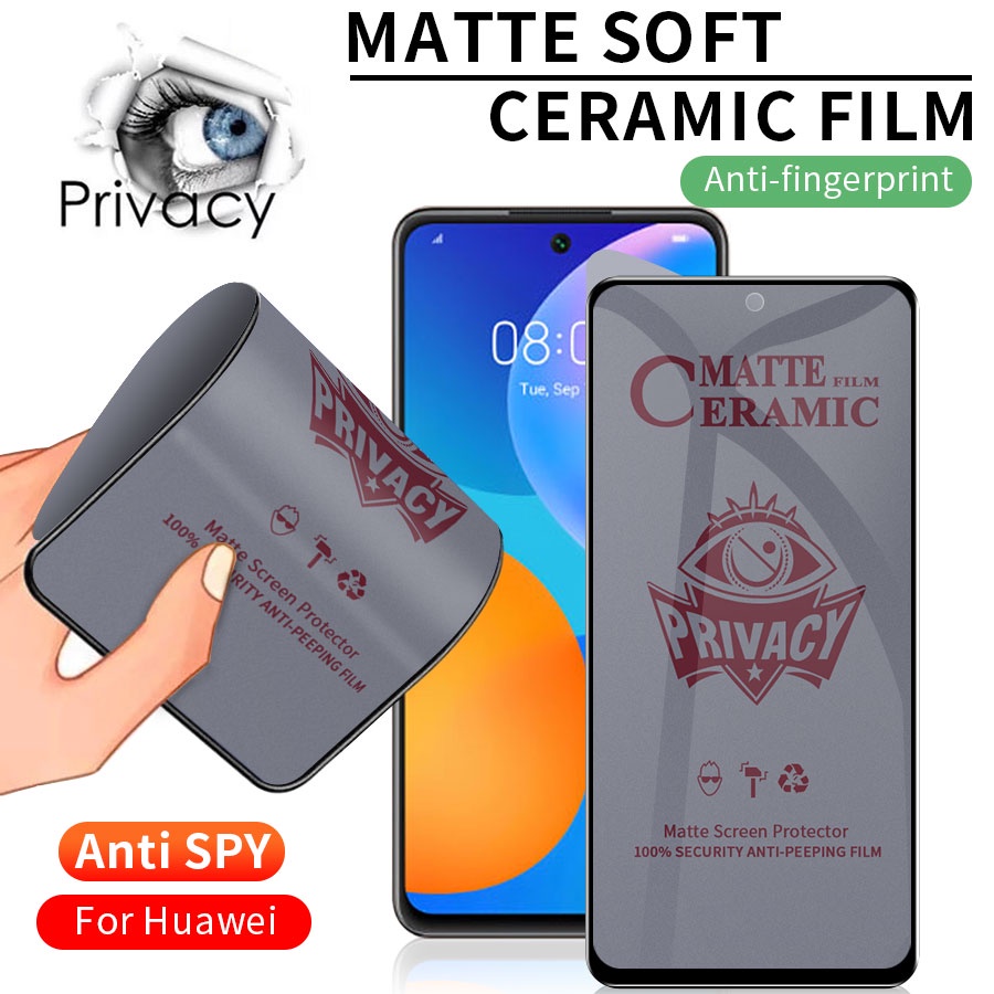 (กันคนมอง)แบบด้าน ฟิล์มเซรามิก Privacy Huawei P30 Lite Nova 5T 7i Y6P ...
