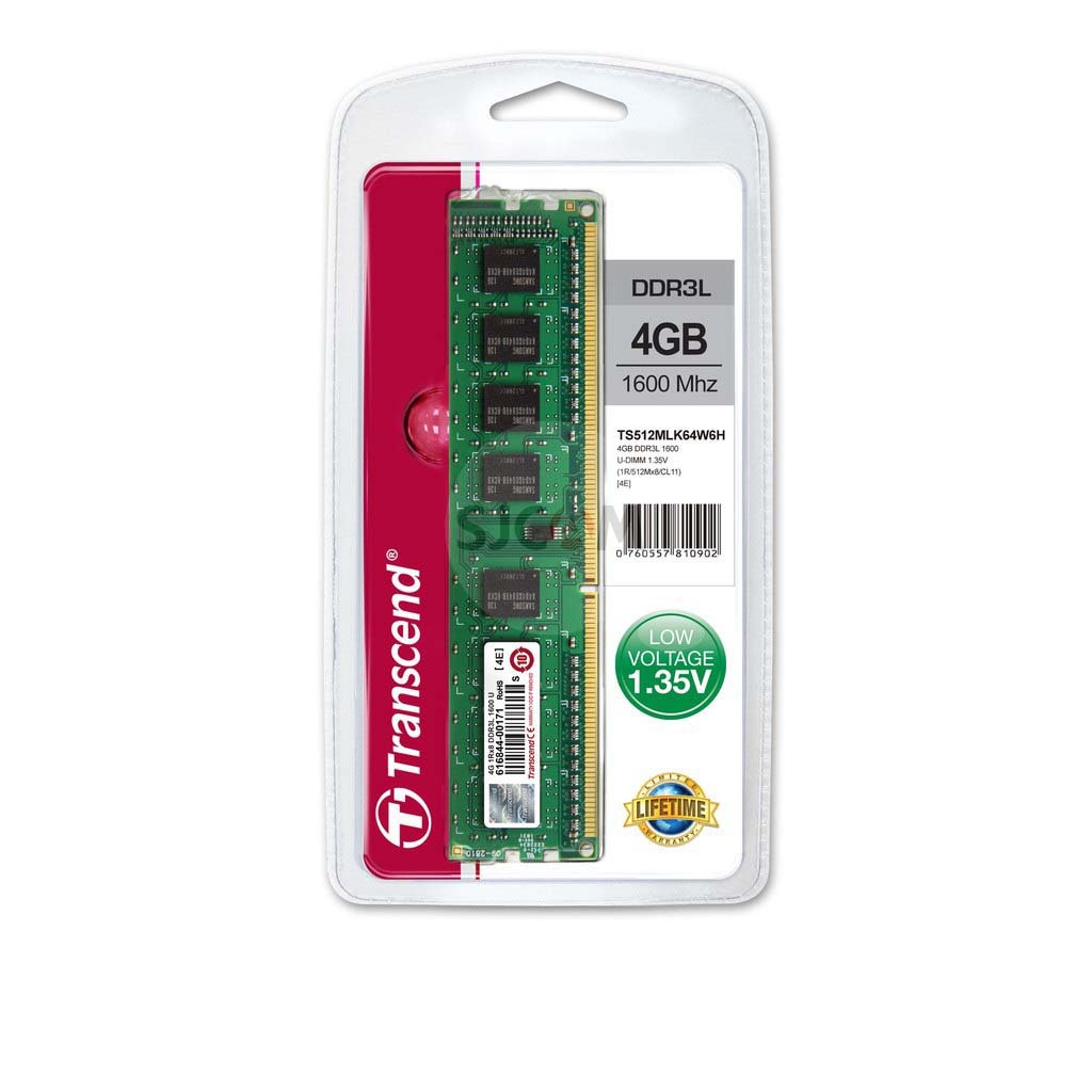 Transcend Ram-Memory DDR3L-1600 4GB : รับประกันตลอดอายุการใช้งาน - มี ...