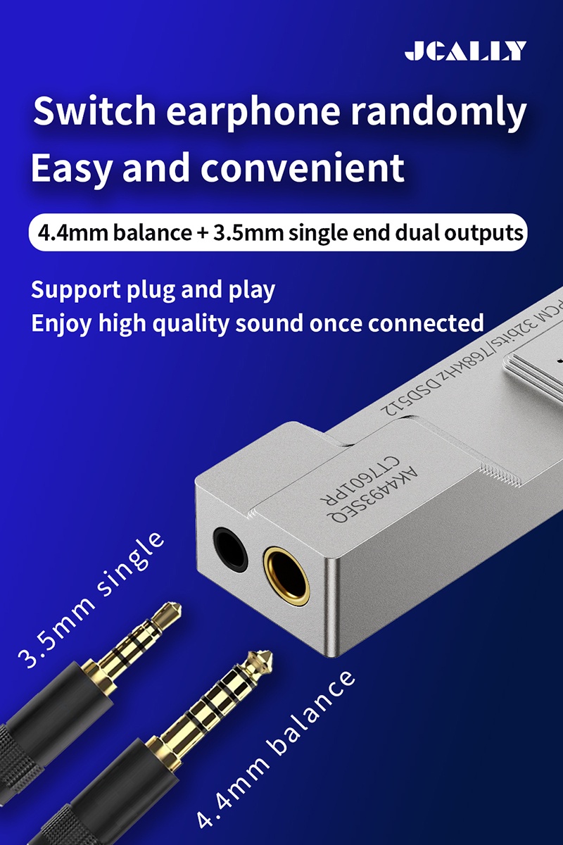 Jcally AP90 เครื่องถอดรหัสแอมป์ all-in-one 4.4 สมดุล 3.5 เอาท์พุตพอร์ต ...