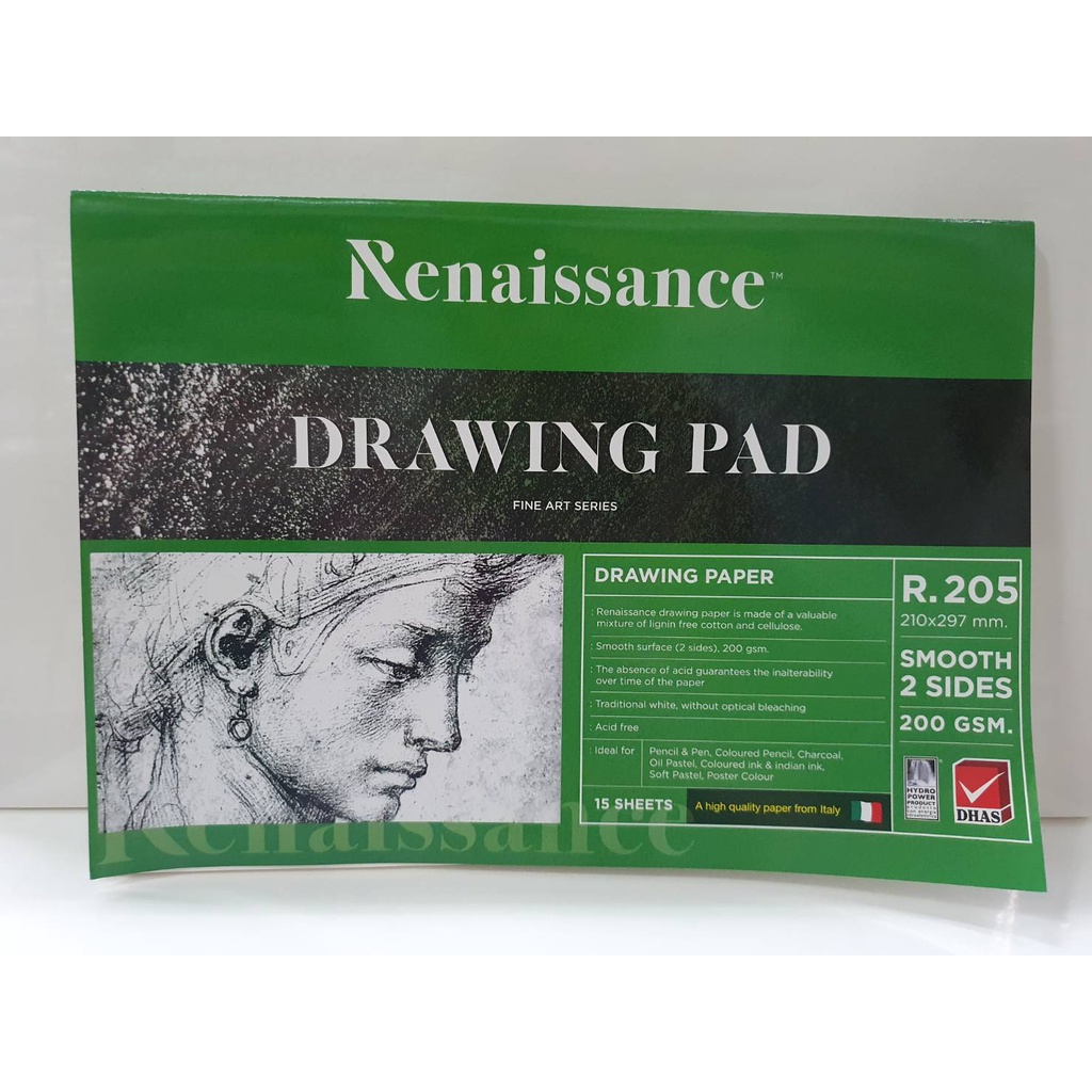 Renaissance สมุดวาดเขียน ชนิดเรียบ รุ่น R205/ R206 /R201 กระดาษหนา 200 ...