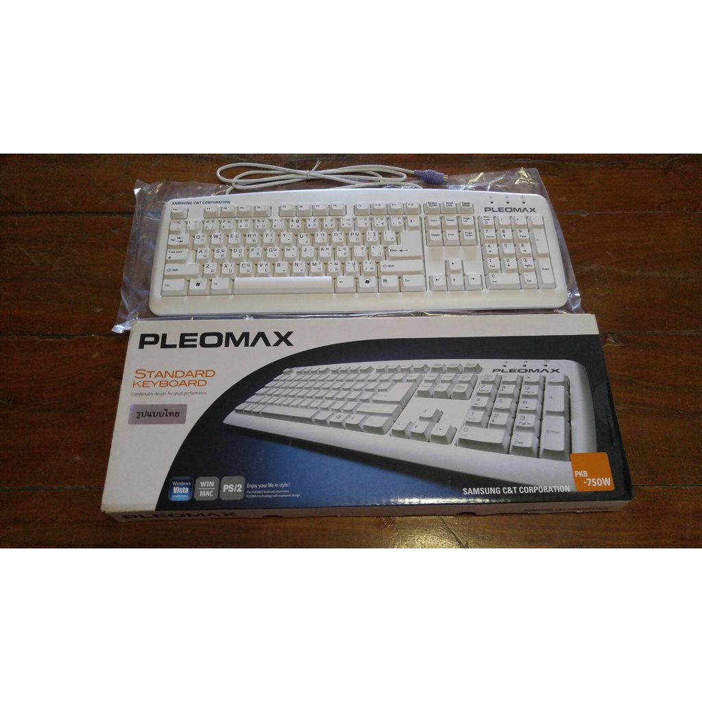 คีย์บอร์ด Samsung Pleomax Keyboard PKB-750W PS/2 White /Thai(สีขาว/ไทย ...
