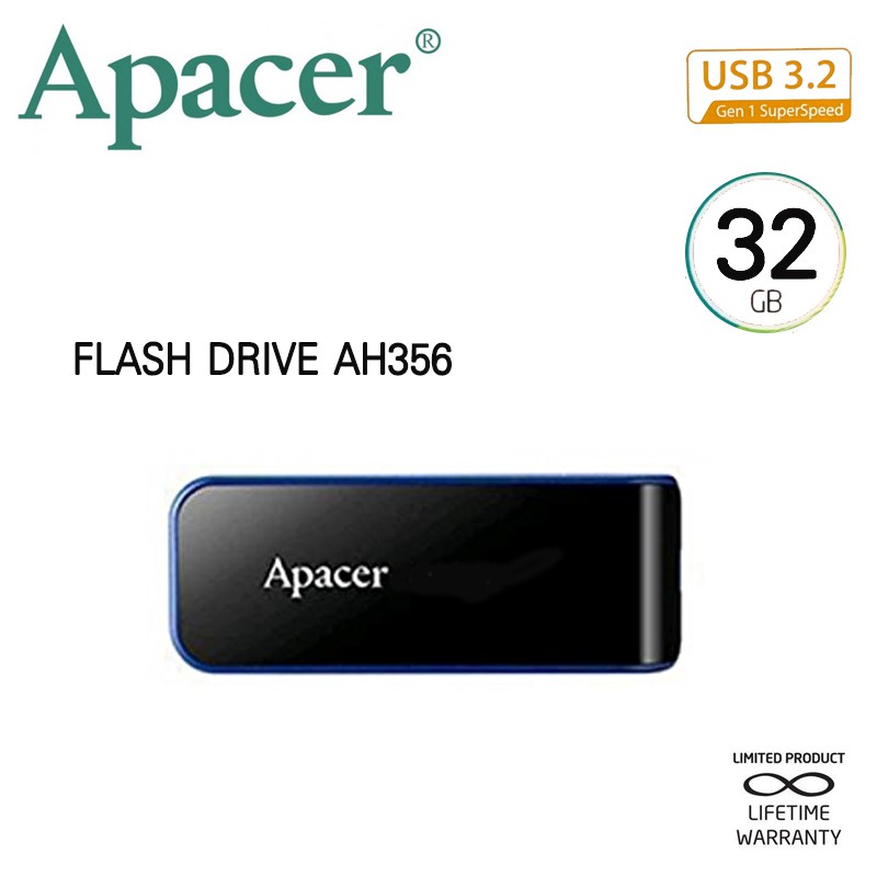 Apacer AH356 USB3.2 แฟลชไดร์ฟ 32GB (Apacer AP32GAH356B-1) | Shopee Thailand