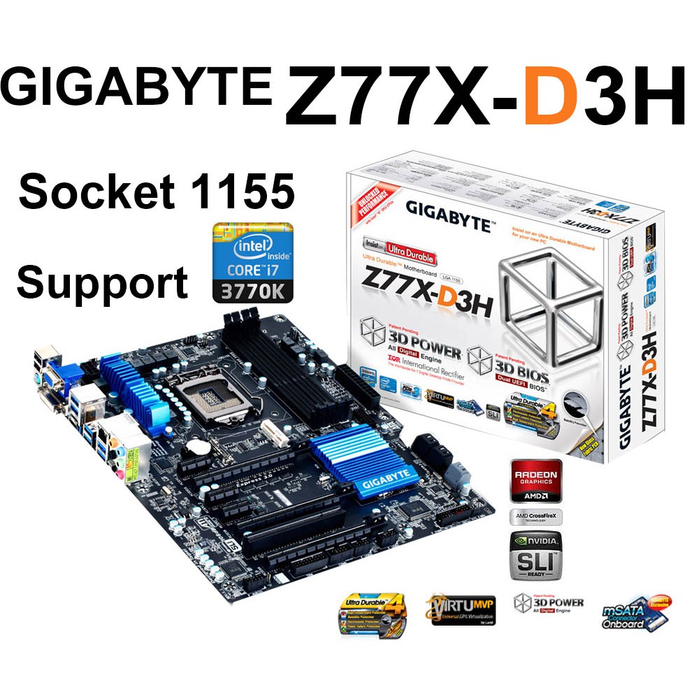 Mainboard INTEL GIGABYTE Z77X-D3H (Socket 1155) มือสอง พร้อมส่ง แพ็คดี ...