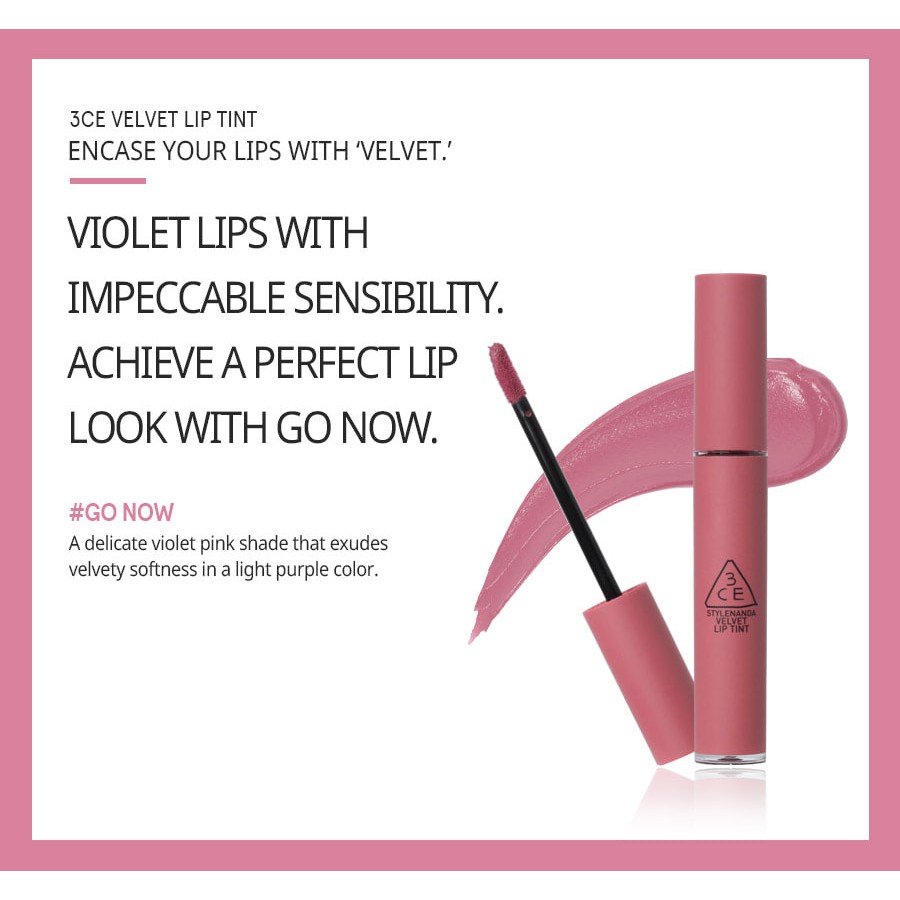 3CE Velvet Lip Tint #Go now | Shopee Thailand