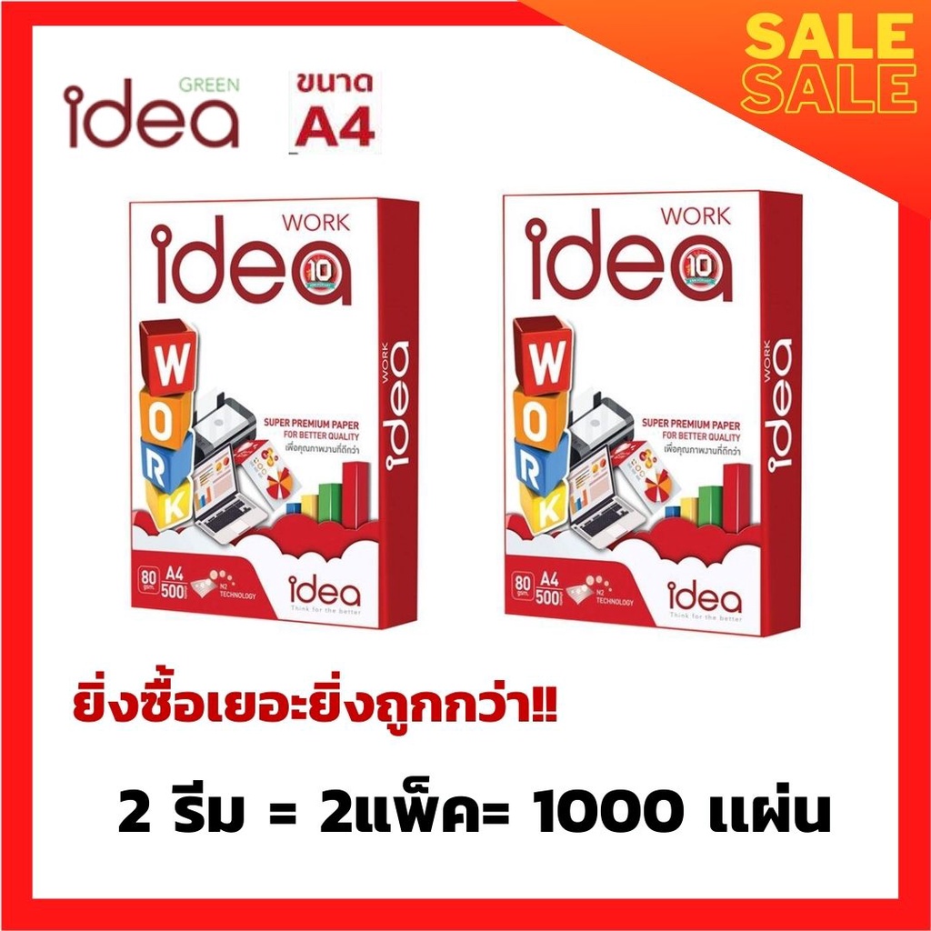 จัดส่งทุกวัน!!! กระดาษA4 กระดาษถ่ายเอกสาร กระดาษพิมพ์ ไอเดีย เวิร์ค A4 ...