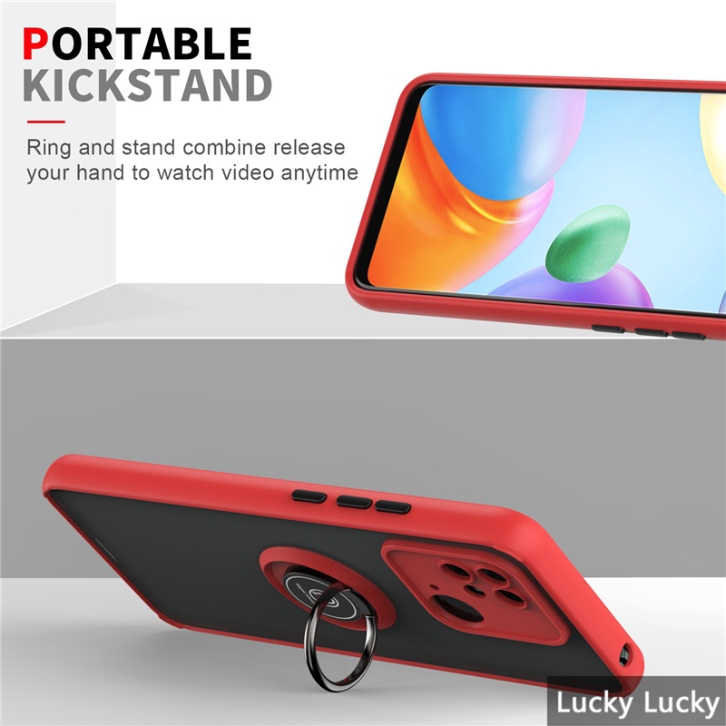 หรูหรา เคส Redmi 10C 10A 10 9C 9A 9 ที่วางแหวนอะครีลิคแบบแข็ง เคส กัน ...
