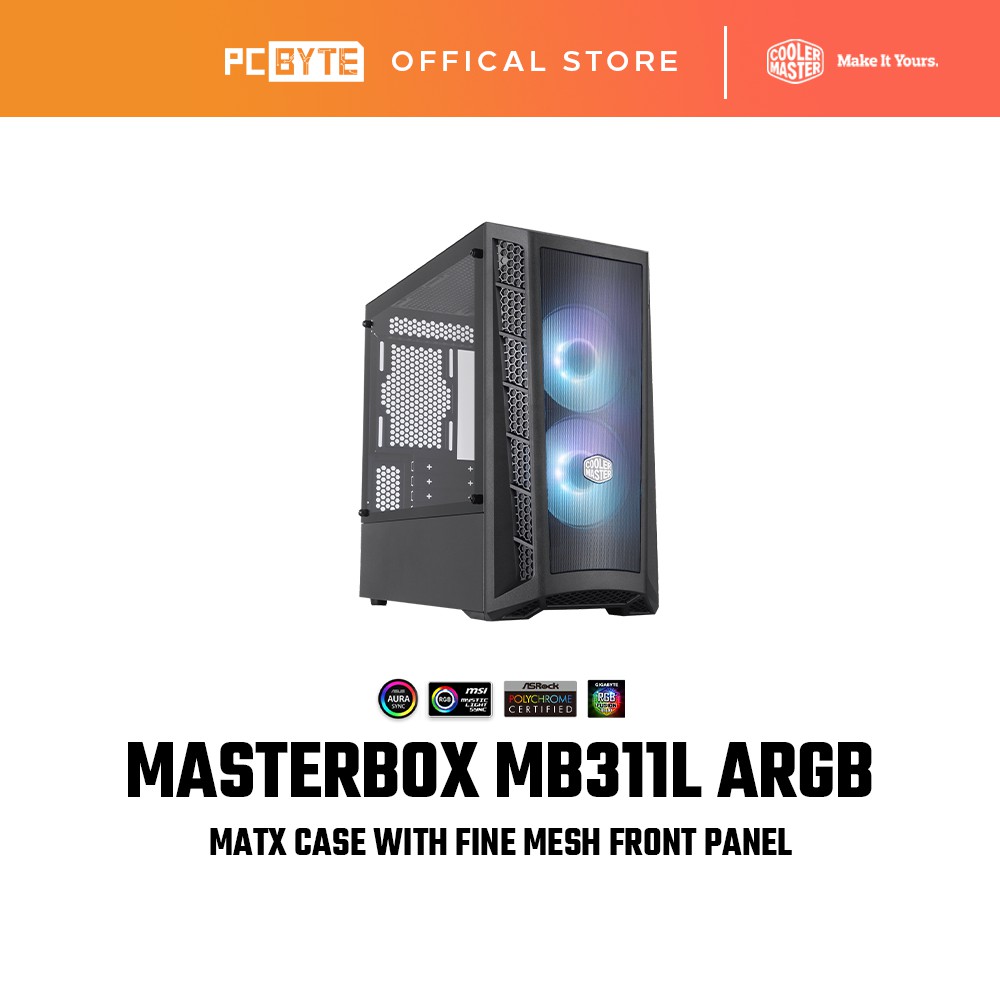 Cooler MasterBox MB311L ARGB Mid Tower TG MATX เคส PCByte | Shopee Thailand