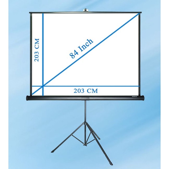 Grandview Tripod Screen PT-H84 84 Inch อัตราส่วน 1:1 (203 x 203 cm ...