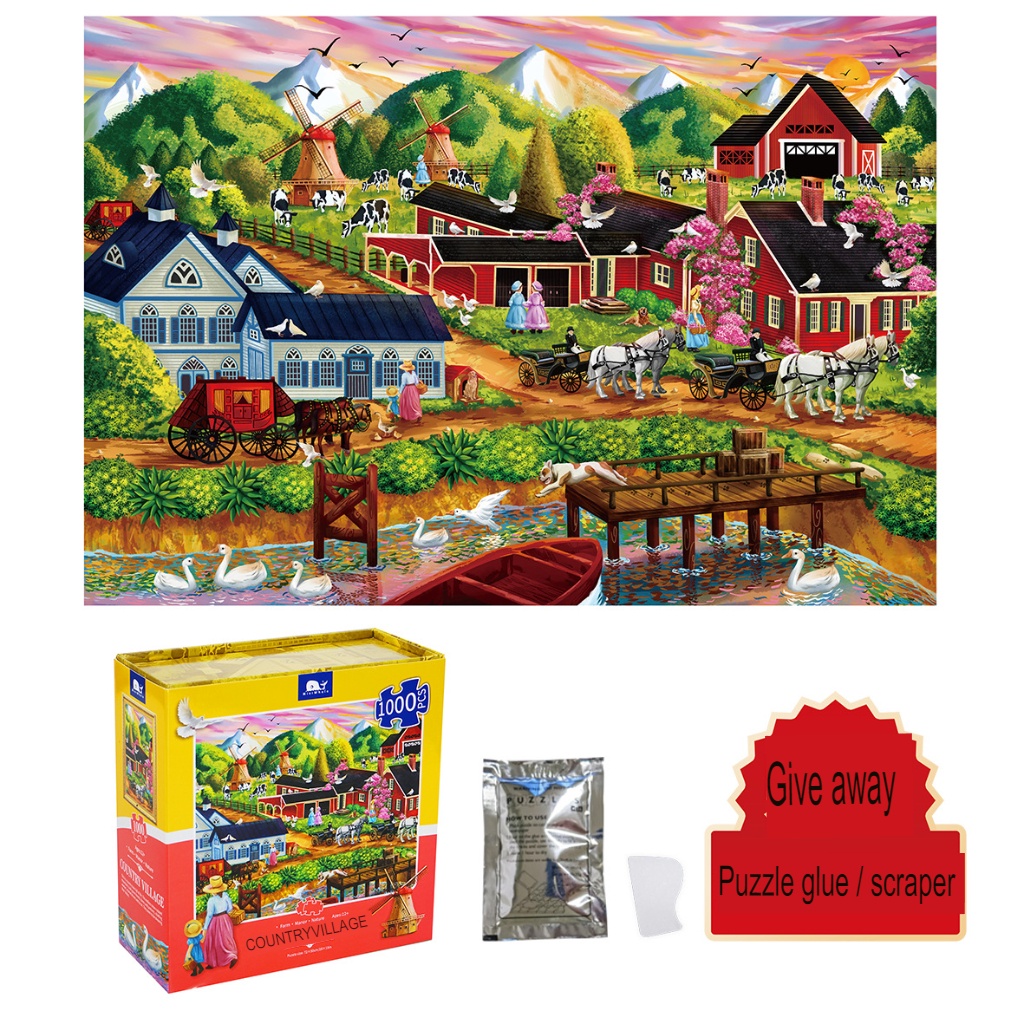 จิ๊กซอว์ 1000 ชิ้น Jigsaw Puzzle หนาพิเศษ MiniWhale new high-quality landscape city oil painting ...