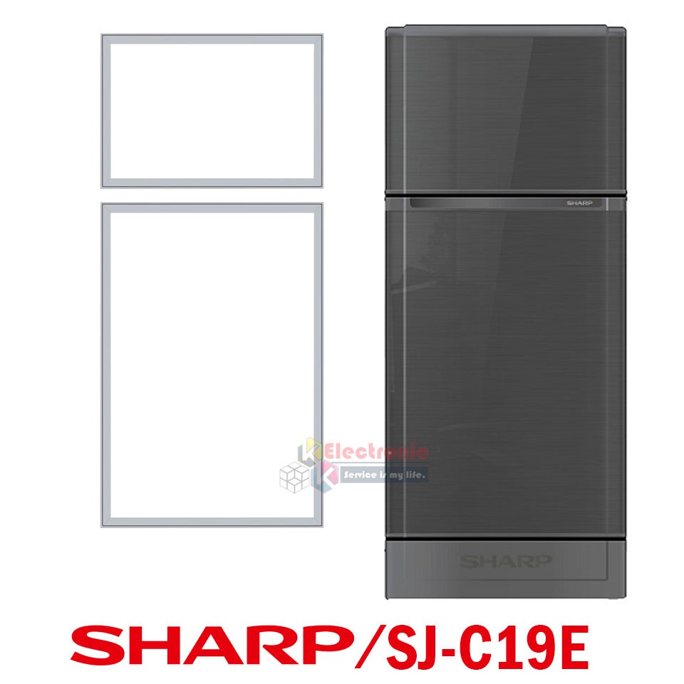 ขอบยางประตูตู้เย็น Sharp ขาร์ป รุ่น SJ-C19E อะไหล่แท้ (ขอบยางแบบศรกดตามร่อง) อะไหล่แท้ตรงรุ่นใส่ ...