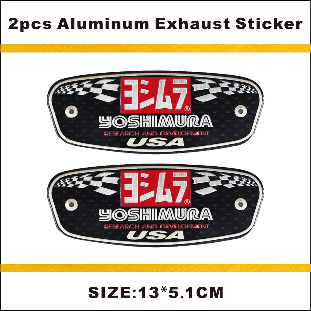 Yoshimura Muffler Decal ทนความร้อน 3D อลูมิเนียม Akrapovic Emblem ...
