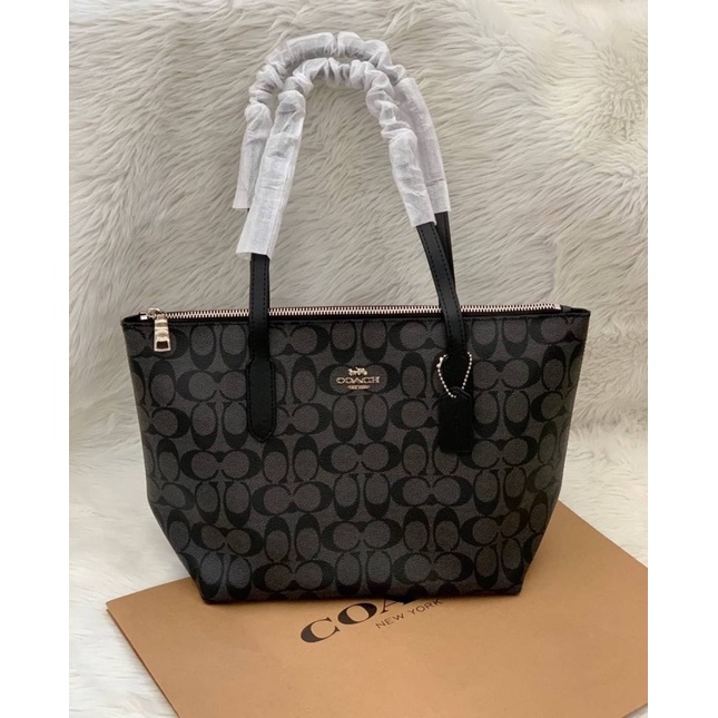 Coach 4455 ZIP TOP TOTE IN SIGNATURE CANVAS | Shopee Thailand