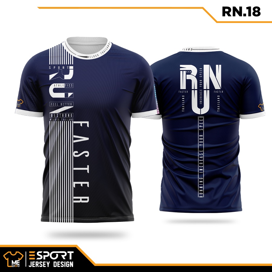 เสื้อกีฬาผู้ชาย ผู้หญิง (RN.16-RN.20) พิมพ์ลายทั้งตัว ใส่วิ่ง ออกกำลังกาย เบาสบายระบายอากาศได้ดี ...
