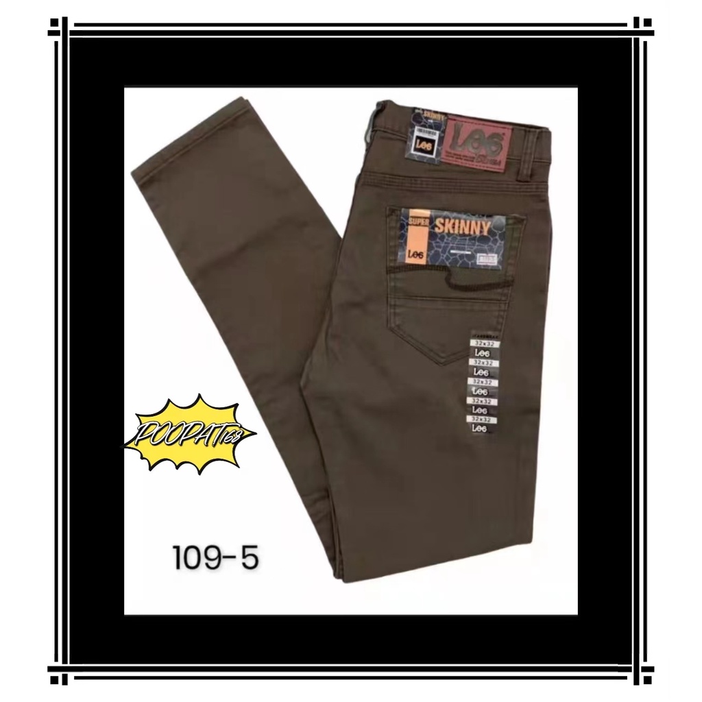 กางเกงขายาวผ้ายืดทรงเดฟ ผ้าสี ซิป 109 | Shopee Thailand