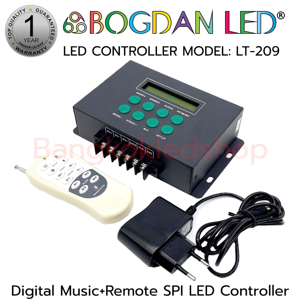 LED Controller, Model: LT-209 Digital Music+Remote SPI LED ตัวควบคุมการเล่นเพลง LT-209 รองรับ ...