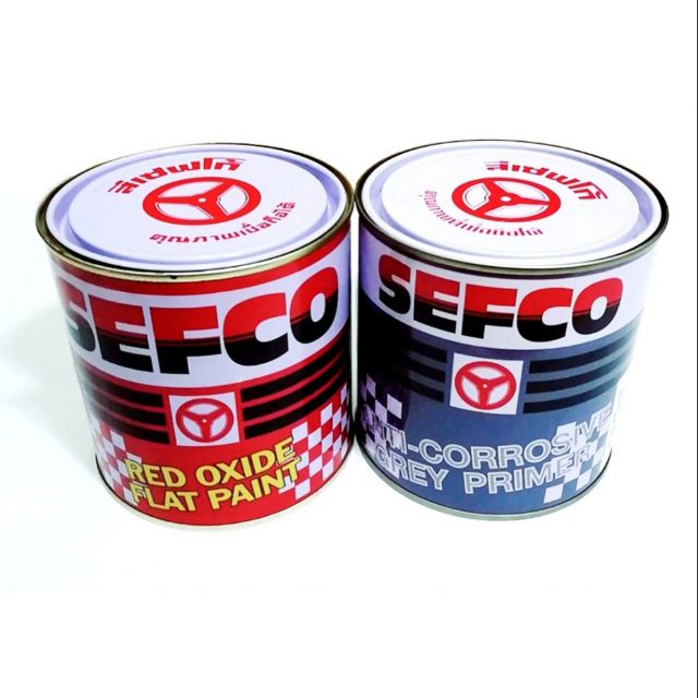 สีทา กันสนิม SEFCO เซฟโก้ สี แดง , เทา ขนาด 0.85 ลิตร (1/4 แกลลอน) | Shopee Thailand
