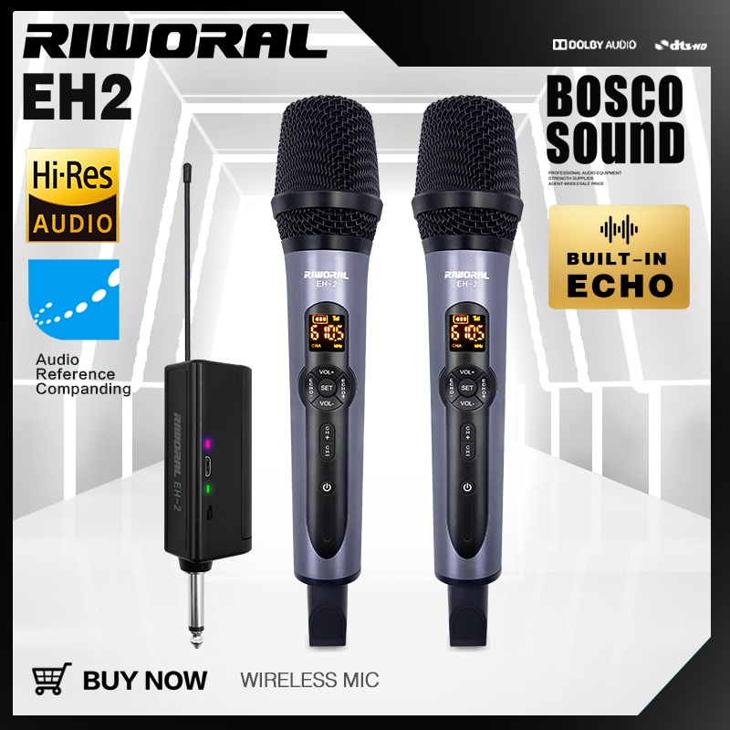 RIWORAL EH2 ไมโครโฟนไดนามิก ไมโครโฟนไร้สาย ไมโครโฟนไร้สายแบบลอยตัว การ ...