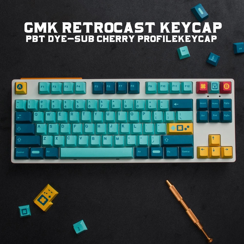 129key GMK Retrocast PBT Dye Sub Cherry Profile Keycap 2U Shift ISO ใส่ ...