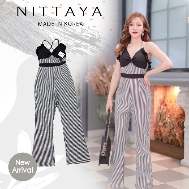 จั้มลายสายไขว้หลังช่วงอกจับจีบ ป้าย Nittaya | Shopee Thailand