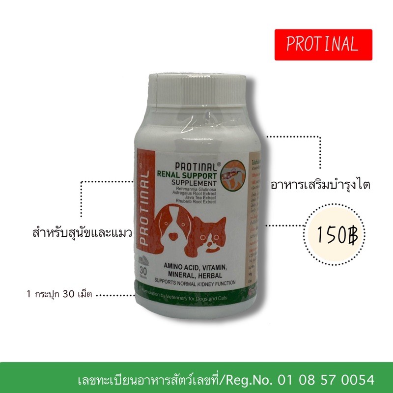 Protinal “อาหารเสริมบำรุงไต” สำหรับสุนัขและแมว 30 เม็ด | Shopee Thailand