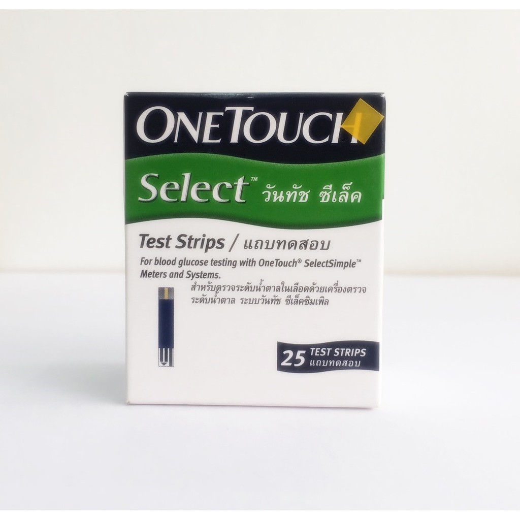 One Touch Select 25 strips แผ่นตรวจน้ำตาล EXP 10/2019 | Shopee Thailand