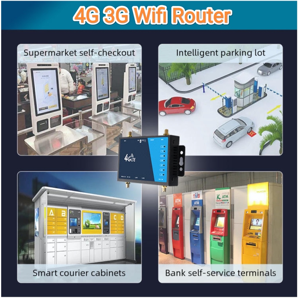 4G Wifi Router Indoor Outdoor 300Mbps 4 Detachable Antennas SMA Port ...