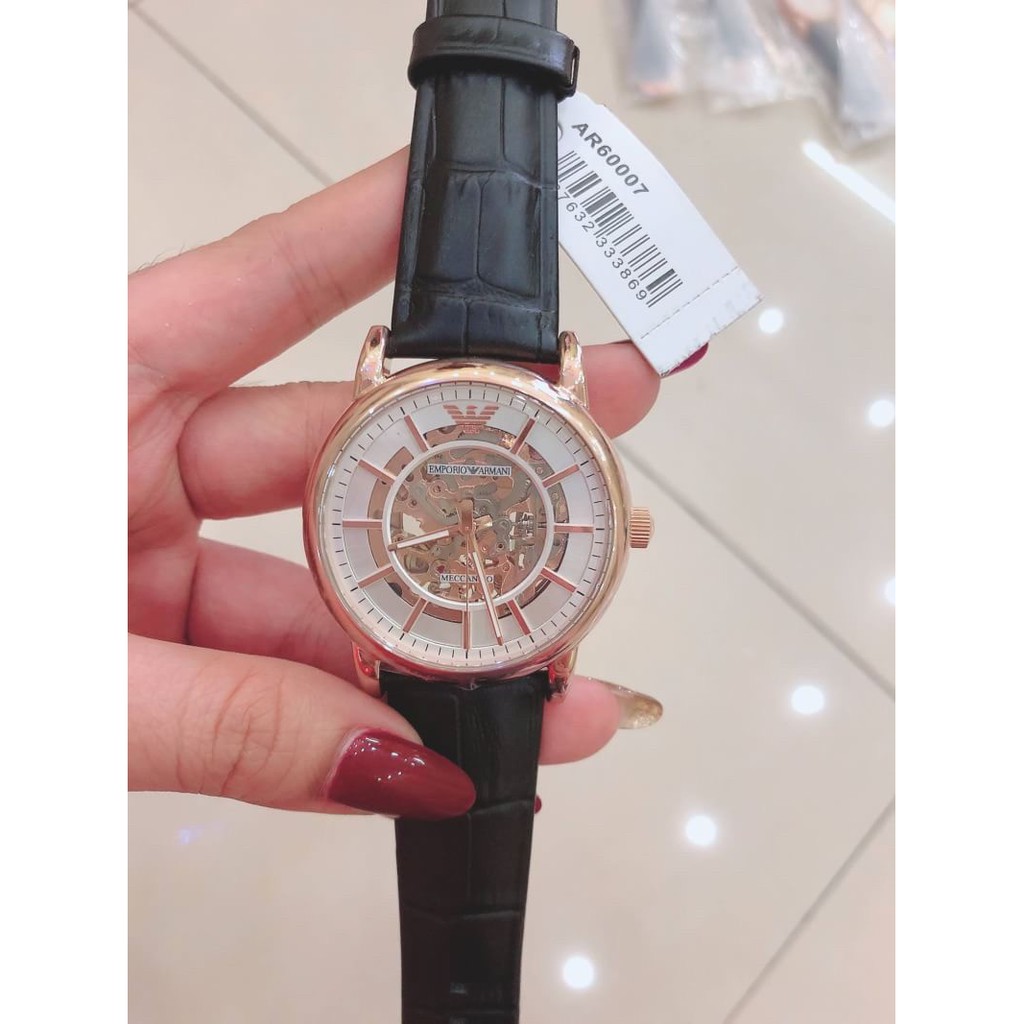 AR60007 Emporio Armani Men's Analogue Quartz Watch with Leather Strap ...