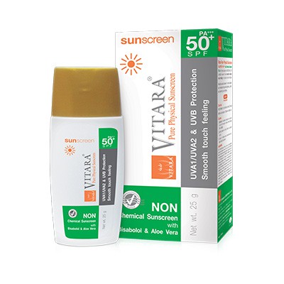 VITARA PURE PHYSICAL SUNSCREEN FLUID SPF 50+ PA+++ ครีมกันแดด 25g ...