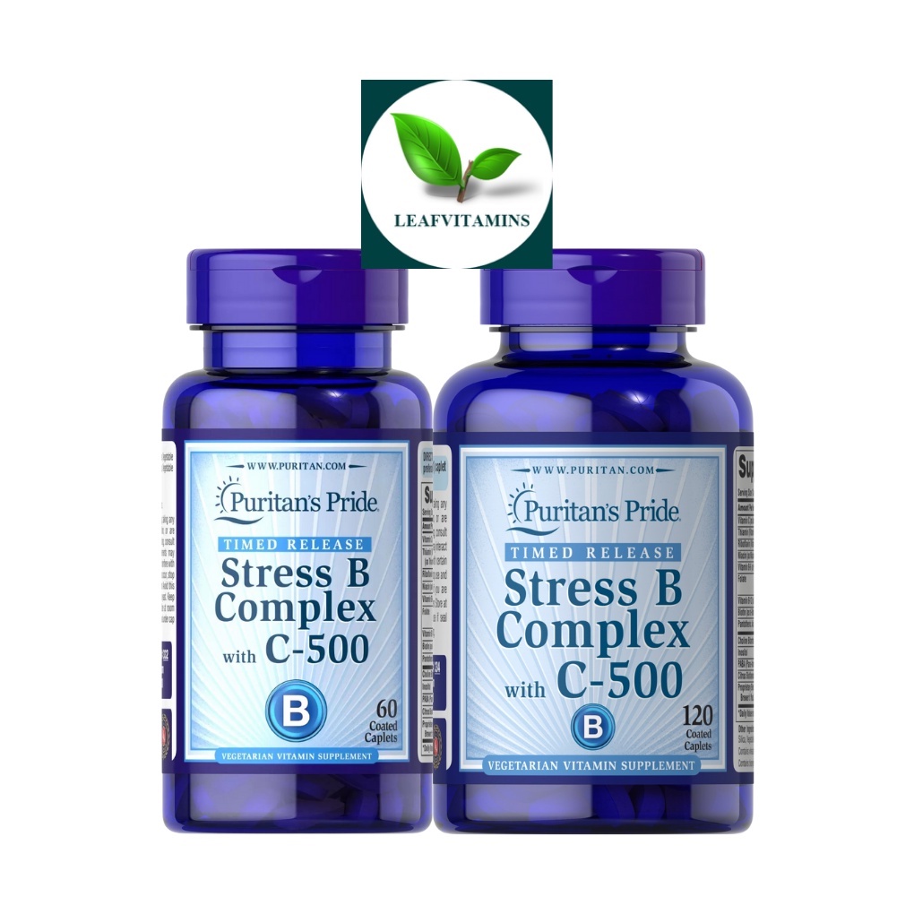 Puritan's Pride Stress Vitamin B-Complex with Vitamin C-500 Timed ...
