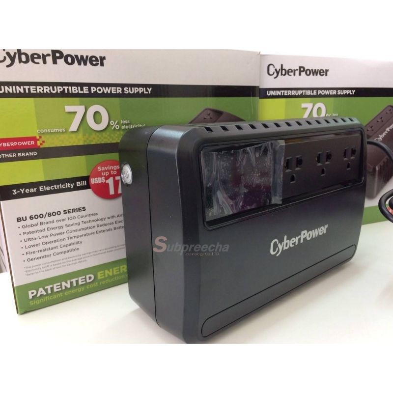 เครื่องสำรองไฟ Cyberpower UPS BU600E-AS 600VA/360W | Shopee Thailand