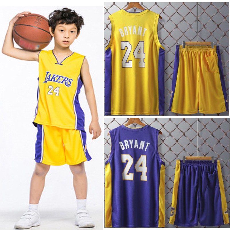 เด็ก ชุดบาสเก็ตบอล NBA Los Angeles Lakers Kids Jersey แอลเอเลเกอร์ โค ...