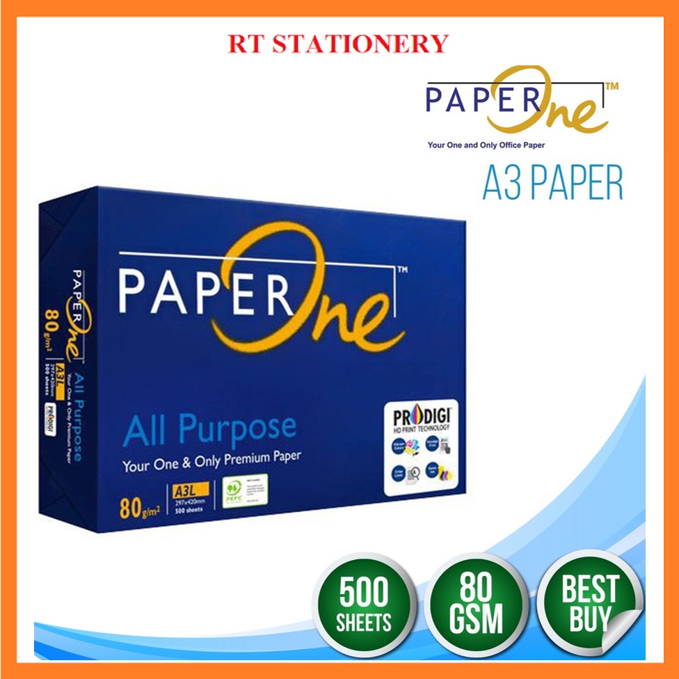 Paper One/ Excellent Copy A3 กระดาษอเนกประสงค ์ 80แกรม 500's | Shopee ...