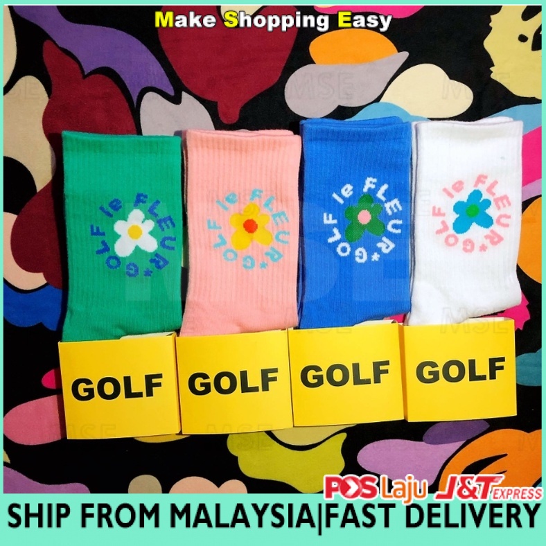 Mse Golf Wang Golf Le Fleur Flower Logo Socks Hipster Socks ถุงเท้าผ้า ...