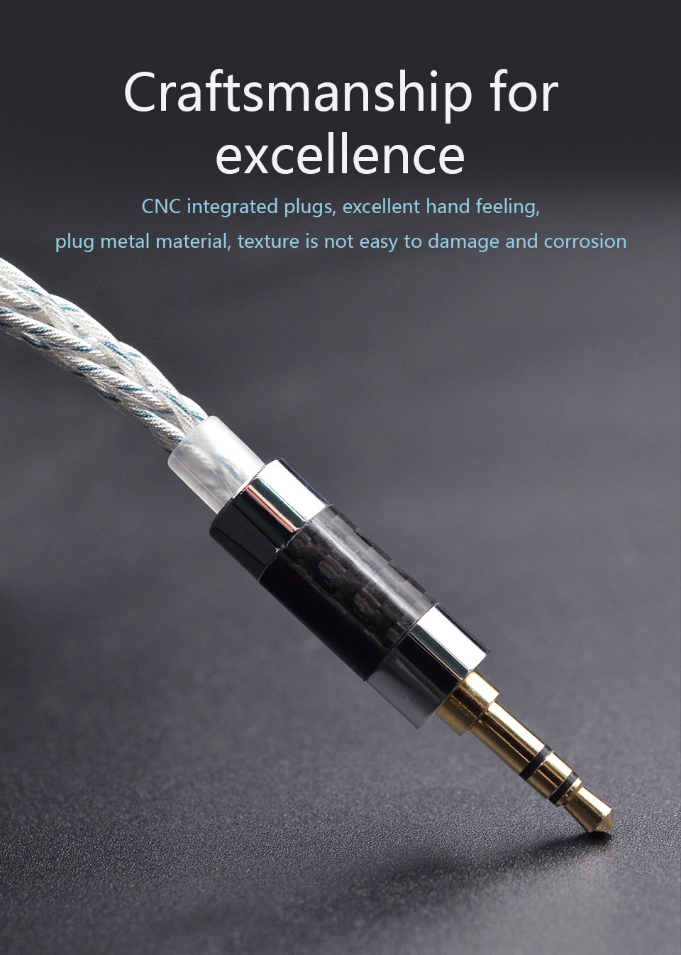 KZ Earphone Cable 8 Core Silver Blue Hybrid 784 cores Silver plated ...