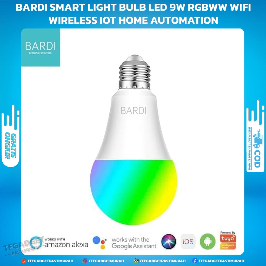 Bardi หลอดไฟอัจฉริยะ LED 9W RGBWW LED 12W RGBWW Wifi ไร้สาย IoT บ้าน ...