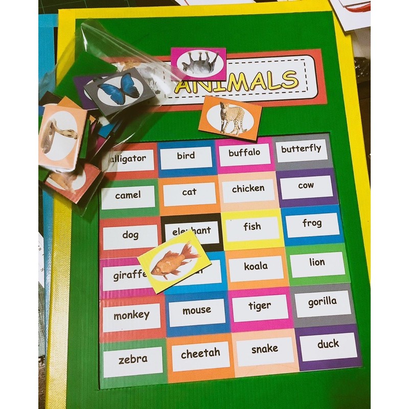 สื่อการสอนภาษาอังกฤษ Animal matching board game | Shopee Thailand