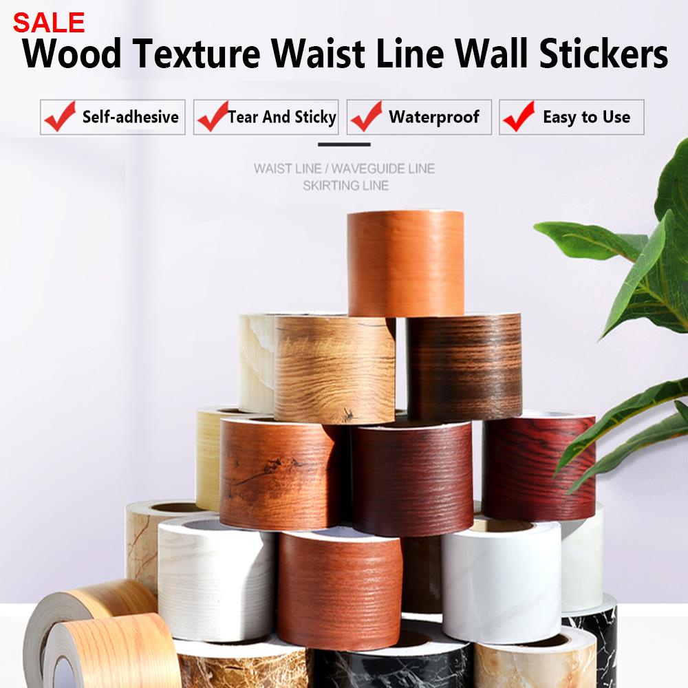 ㍿PVC Skirting Line Self-adhesive Vinyl Decals Wall Border Stickers Wood ...