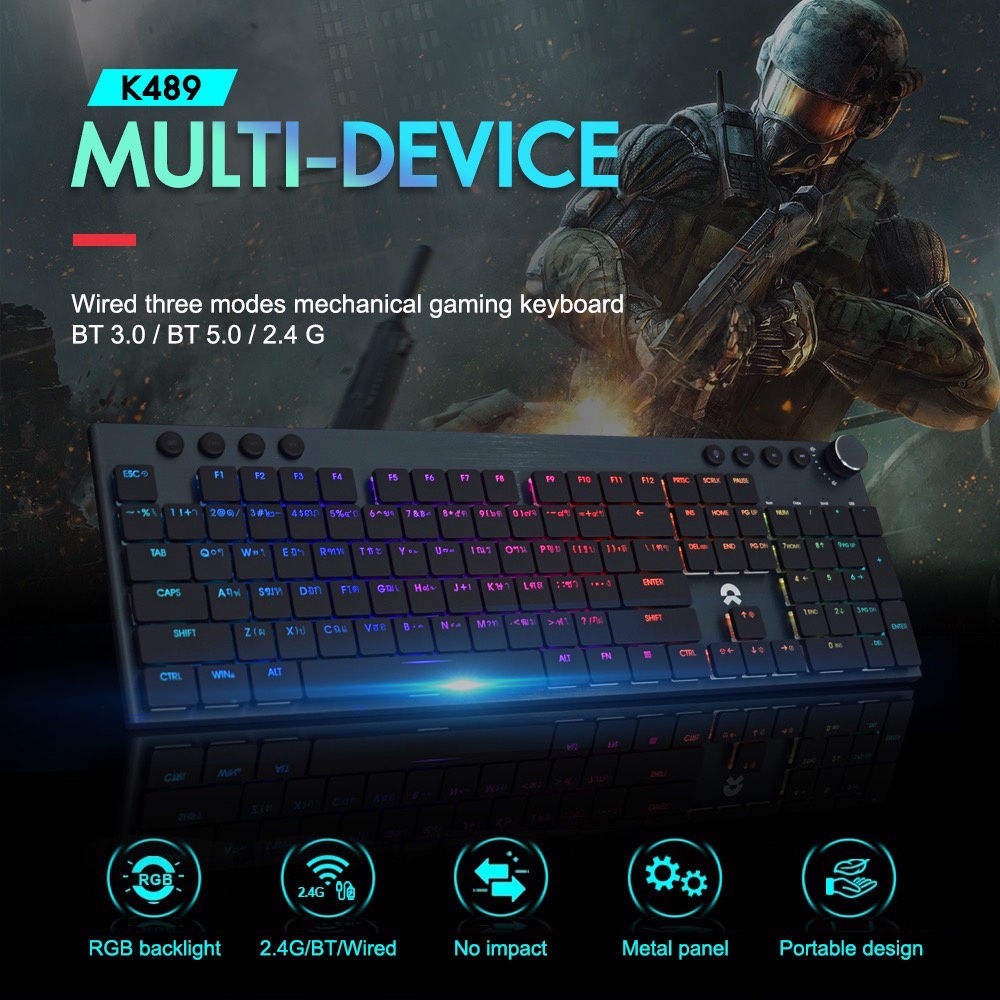 Oker Keyboard machanical blue sw Multi funcione รุ่น k489 | Shopee Thailand