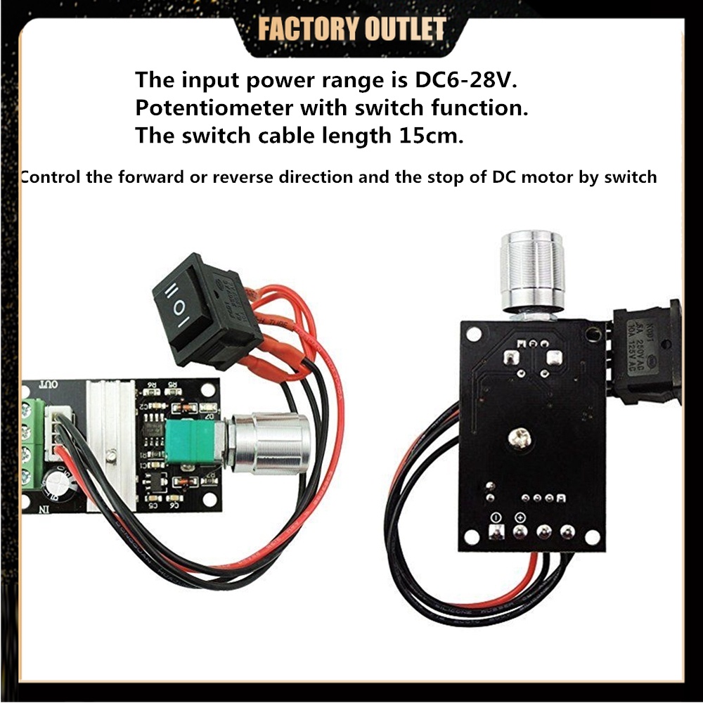 Pwm 1203BB 6V 12V 24V 3A 80W DC (PWM) โมดูลควบคุมมอเตอร์ไดรฟ์ พลิกกลับ ...