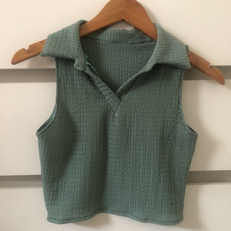 Green crop top - Free size | Shopee Thailand