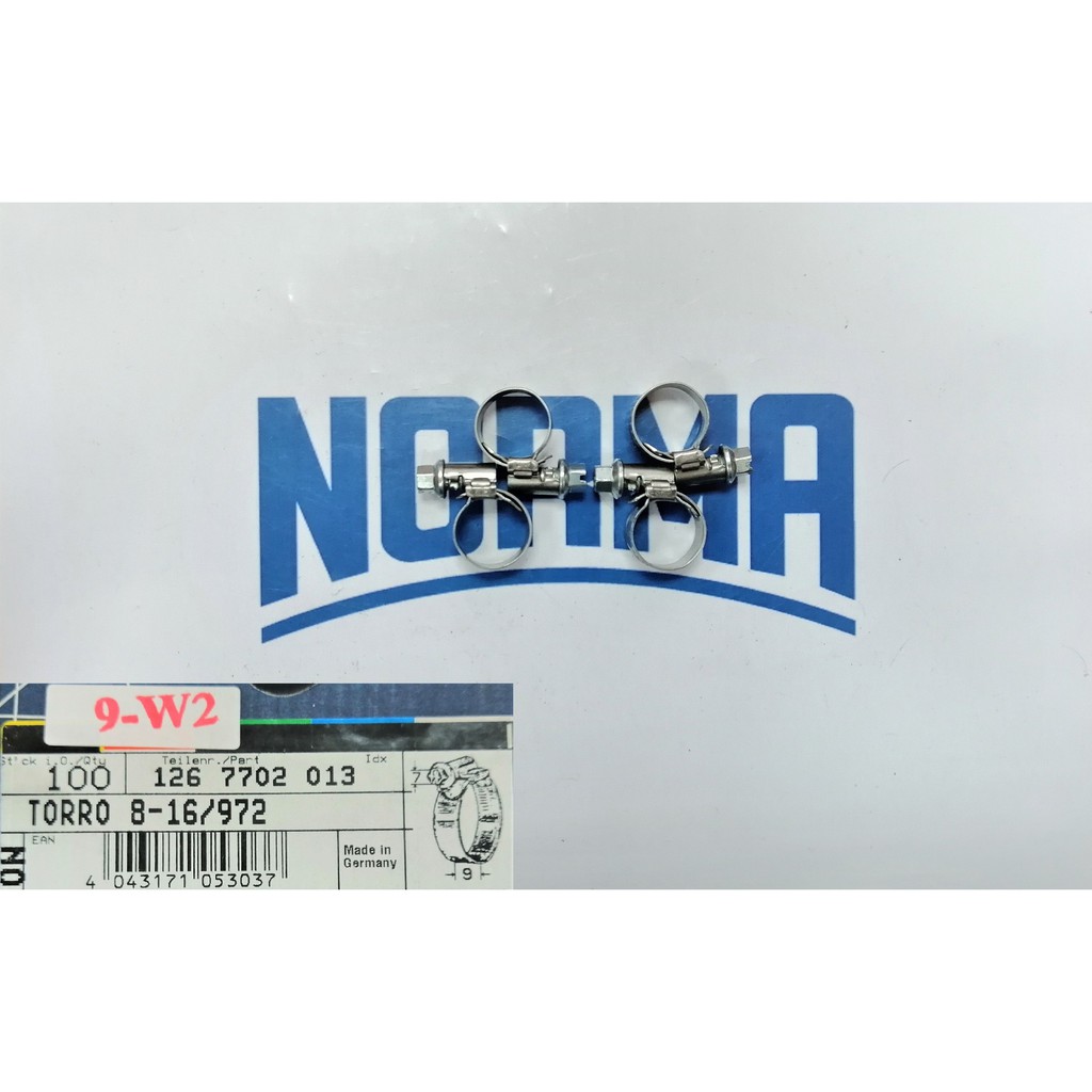 เหล็กรัดท่อสเตนเลส เข็มขัด NORMA W2-9 (8-12)-(130-150) NORMA TORRO W2 ...