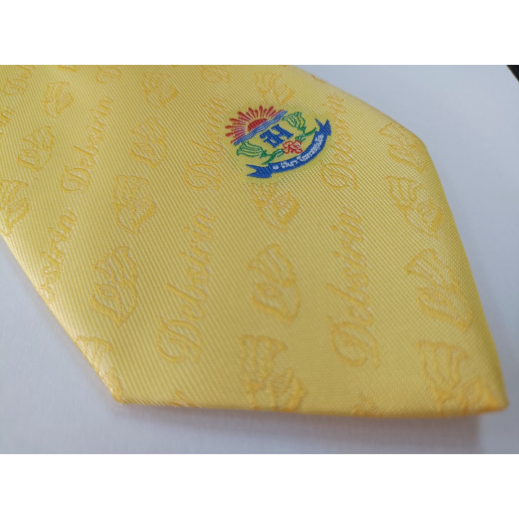 [3036] เนคไทด์ สีเหลือง โรงเรียนเทพศิรินทร์ vanzan | Shopee Thailand